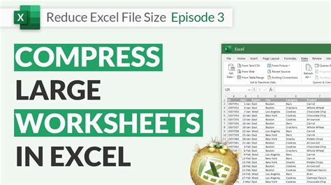 How To Compress Large Worksheets In Excel Youtube