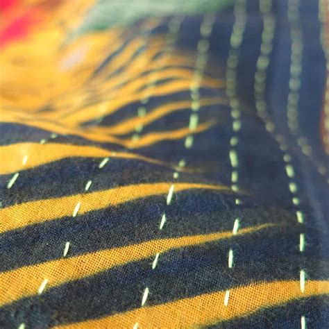 Recycled Sari Blankets Jessore Stitch 4 Motif Sustainable Fabrics