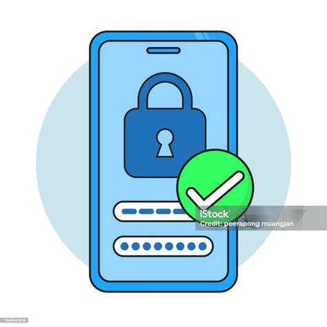 Password Verification User Authorization Smartphone With A Login Screen Vector Illustration