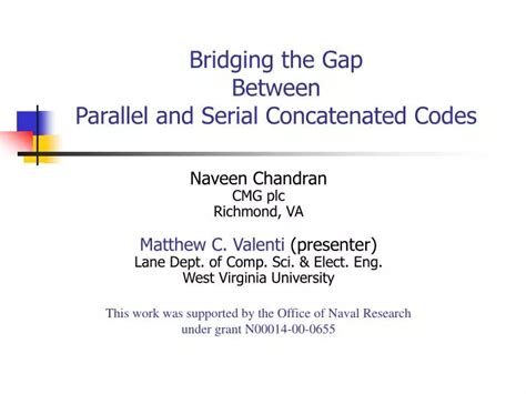 Ppt Bridging The Gap Between Parallel And Serial Concatenated Codes Powerpoint Presentation