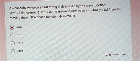 a sinusoidal wave on a taut string is described by the wavefunction y x