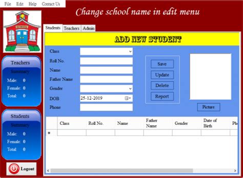 School Management System In C With Source Code Source Code Projects