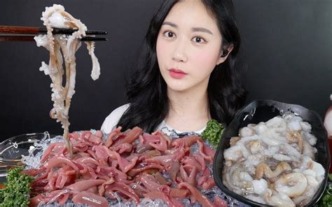 Onhwa 海肠 生章鱼 咀嚼音 ️ 新鲜海鲜 Onhwaofficial Onhwaofficial 哔哩哔哩视频
