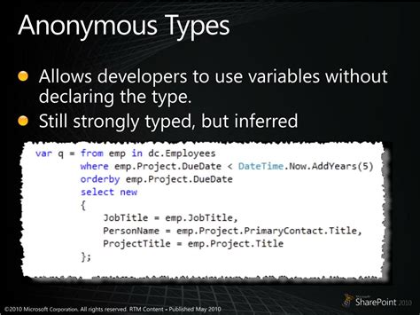 Ppt Accessing Sharepoint 2010 Lists Using Linq To Sharepoint Powerpoint Presentation Id609416