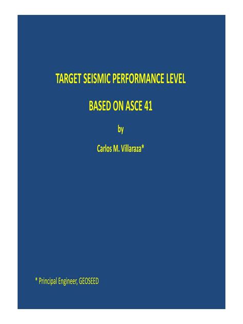 Target Seismic Performance Level Based On Asce 41 13 Pdf Pdf
