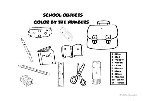 School Objects Worksheets Printables