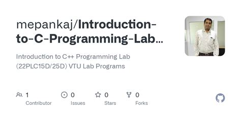 Github Mepankajintroduction To C Programming Lab 22plc15d 25d