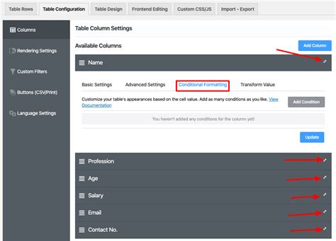 Conditional Column Formatting Wp Manage Ninja