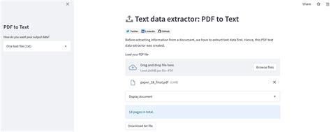text data extractor pdf to text show the community streamlit