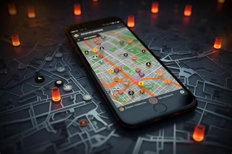 Premium Photo Navigational Smartphone Map App Generate Ai