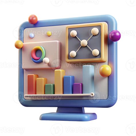 Extraordinary Creative Data Analysis Graph On Computer Screen Cutout