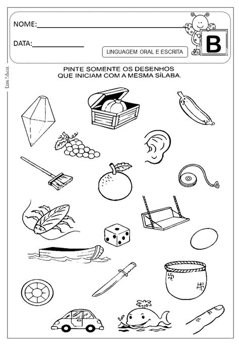 Atividades Letra B Atividades Escolares