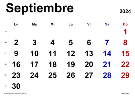 Calendario Septiembre 2024 Peru Heda Pearle