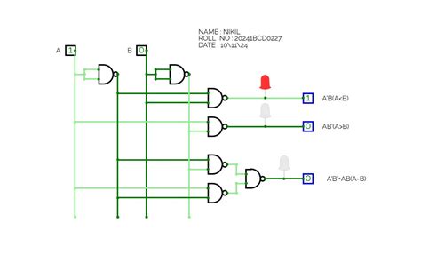Circuitverse 1 Bit Comparator Using Nand
