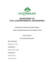 BOD And COD Lab Report Docx BOD And COD Lab Report ENGG Fall Water Quality Due