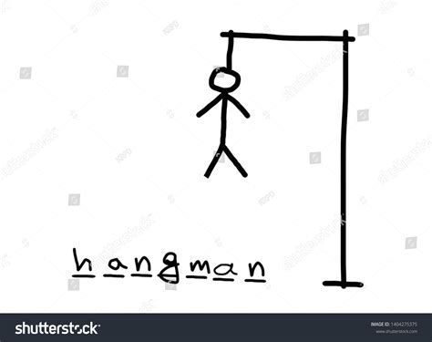 Hang Man Game Hand Drawn On White Stock Vector Royalty Free 1404275375 Shutterstock