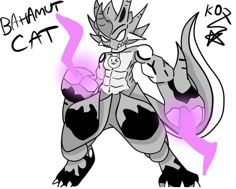 A Drawing Of Awakened Bahamut In My Style [fanart] R Battlecats