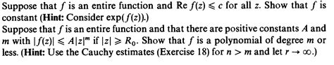 solved suppose that f is an entire function and ref z ⩽c for