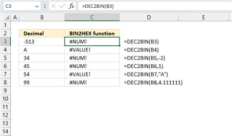 How To Use The DEC2BIN Function