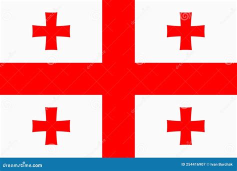 Flag Of Georgia Official Colors Flat Vector Illustration Stock Vector