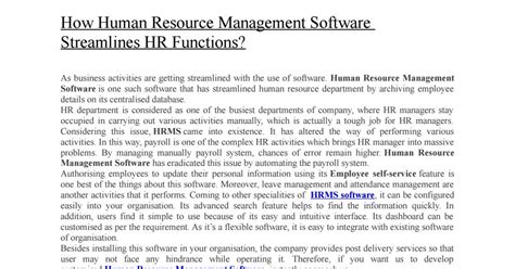 Human Resource Management Software By Technocaresatish Issuu