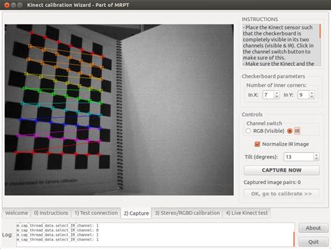 Application Kinect Stereo Calib MRPT