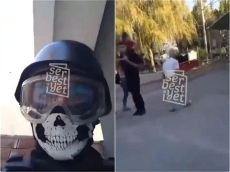تقليداً للعبة قتالية شاهد شاب يرتدي قناعاً ويطعن 5 أشخاص في تركيا