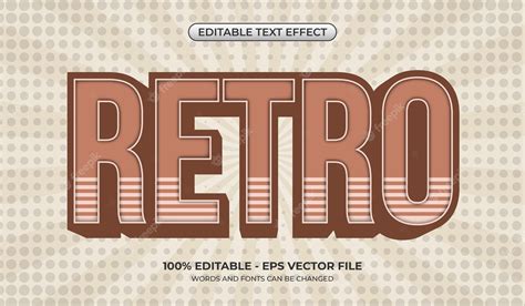 Premium Vector Retro Text Effect Editable Classic Text Effect With Retro Background Halftone