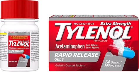 Tylenol 500mg Extra Strength Rapid Release Gels 24 Gelcaps 122023