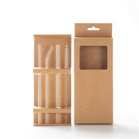 Set Sedotan Kaca Bening Glass Straw Sedotan Boba Kaca Ramah Lingkungan