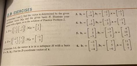 solved 2 9 exercises 1 bercies 1 and 2 find the vector x