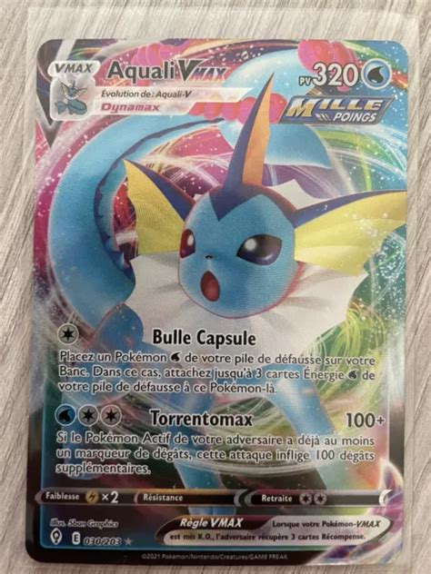 CARTE POKÉMON AQUALI VMax Full Art 30 203 Évolution Céleste Neuf FR EUR