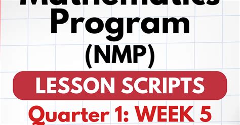 Grades 7 10 Nmp Lesson Scripts Q1 Week 5 Aug 26 30 2024 Deped Click