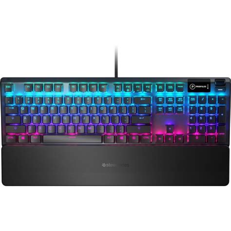 SteelSeries Apex Hybrid Mechanical RGB Gaming Keyboard Hybrid Blue Switch OLED