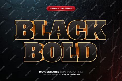 Premium Vector Black Bold Gold 3d Text Effectmultiple Values