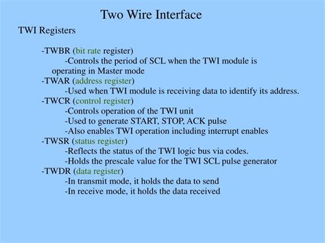 Ppt Two Wire Interface Powerpoint Presentation Free Download Id 776332