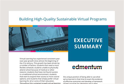 Executive Summary Building High Quality Sustainable… Edmentum