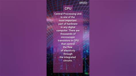 Cpu Central Processing Unit What Is Cpu Cpu Definition Computech Youtube