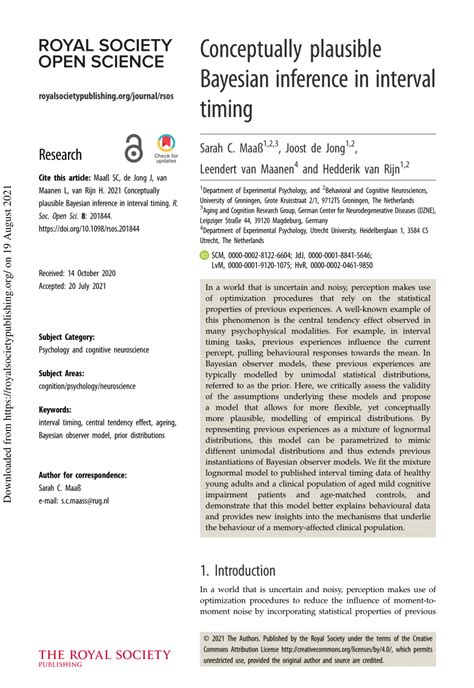 Pdf Conceptually Plausible Bayesian Inference In Interval Timing