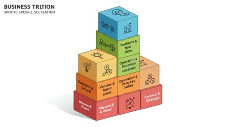 Stacked Cubes Form A Pyramid Structure Each Labeled With Business