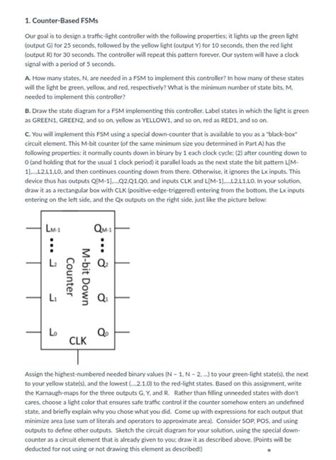 Solved 1 Counter Based Fsms Our Goal Is To Design A