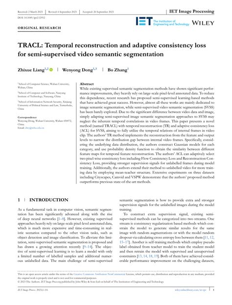 Pdf Tracl Temporal Reconstruction And Adaptive Consistency Loss For