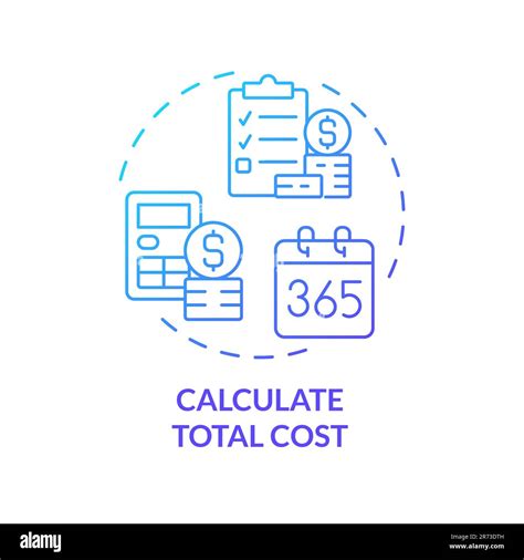 Calculate Total Cost Blue Gradient Concept Icon Stock Vector Image