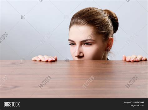 Woman Peeping Under Image And Photo Free Trial Bigstock