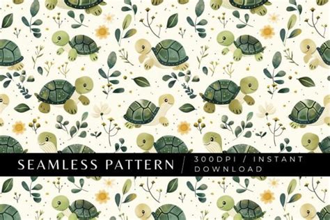 Tortoise Garden Delight Pattern Graphic By Inknfolly · Creative Fabrica