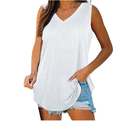 Besolor Summer Tank Tops For Women 2025 Casual V Neck Sleeveless Basic