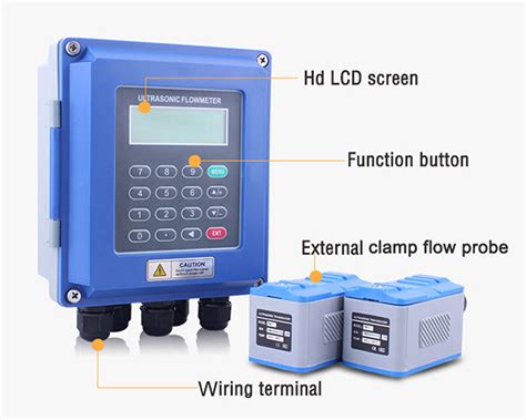 Rs485 Modbus Wall Mounted Ultrasonic Flowmeter Digital Ultrasonic Flow Meter External Clip