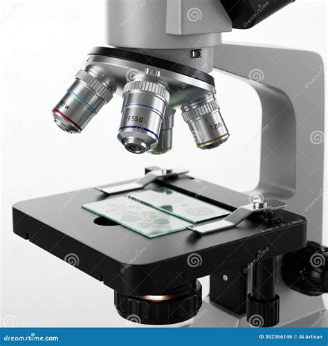 Objective Lenses Of A Microscope Light Microscope Stage And Lenses