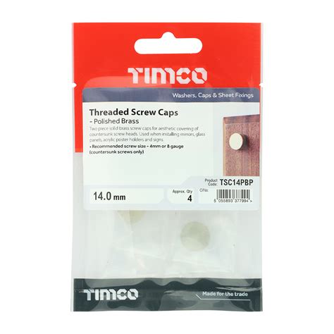 14mm Threaded Screw Cap Pol Brass