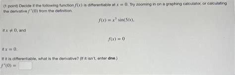 solved 1 point decide if the following function f x is